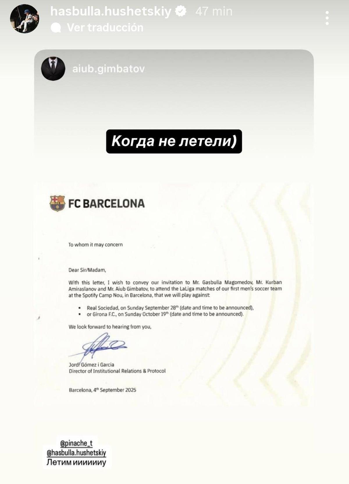 Hasbulla inadvertently reveals Barcelona plans for return to Camp Nou