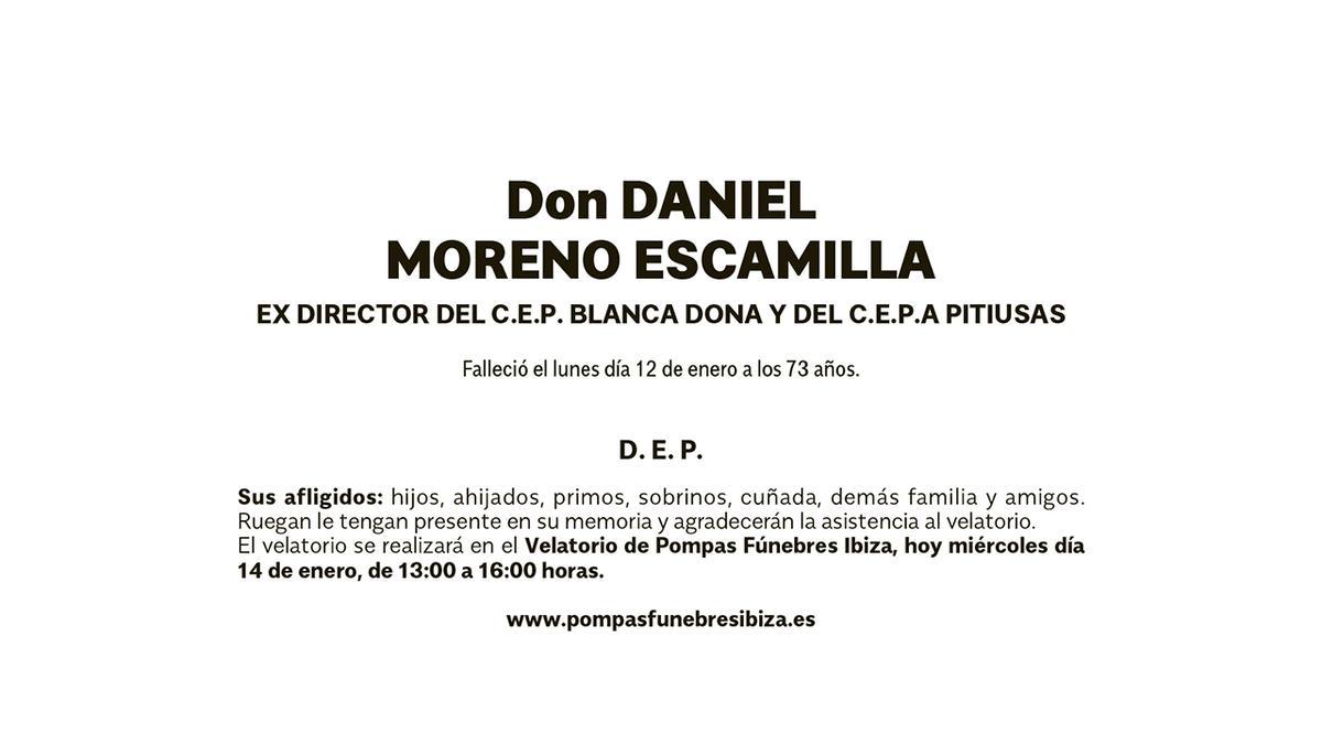 Esquela Daniel Moreno Escamilla