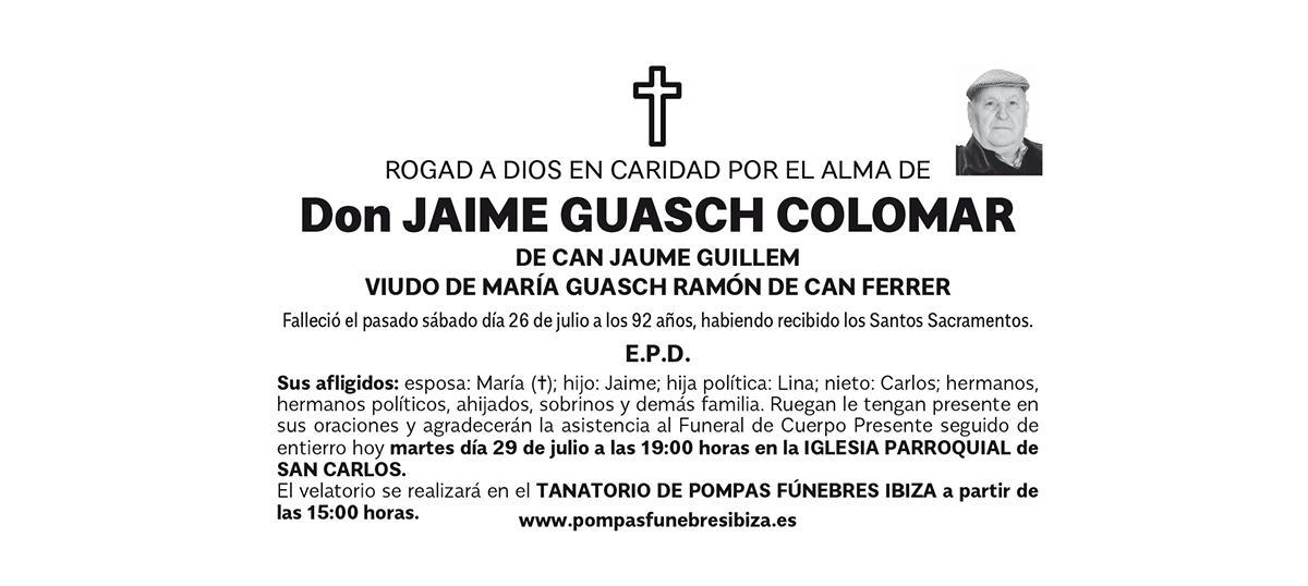 Esquela Jaime Guasch Colomar