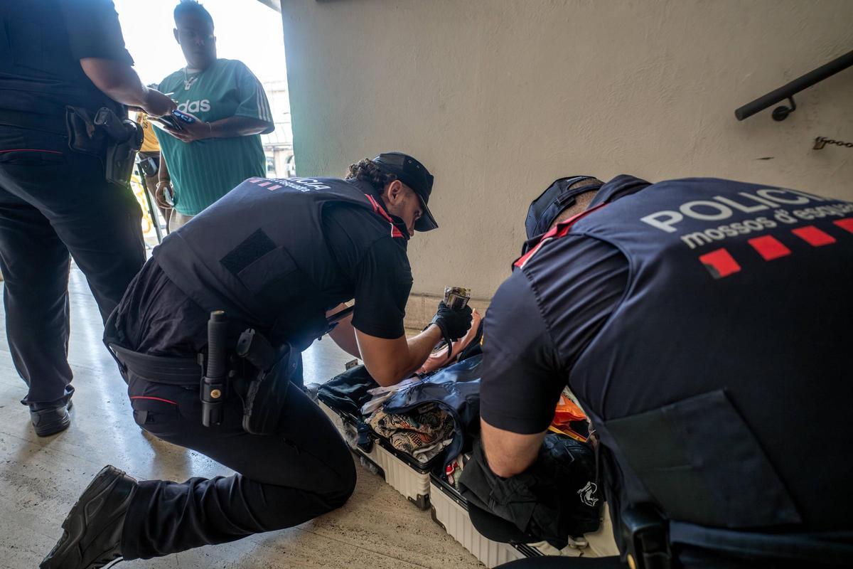 Mossos en un operativo en la Estación Nord