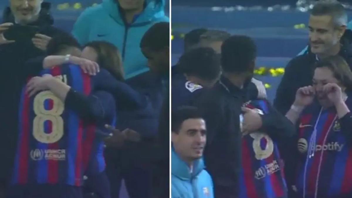 FC BARCELONA PEDRI: El emotivo momento de Pedri con su madre al ganar ...
