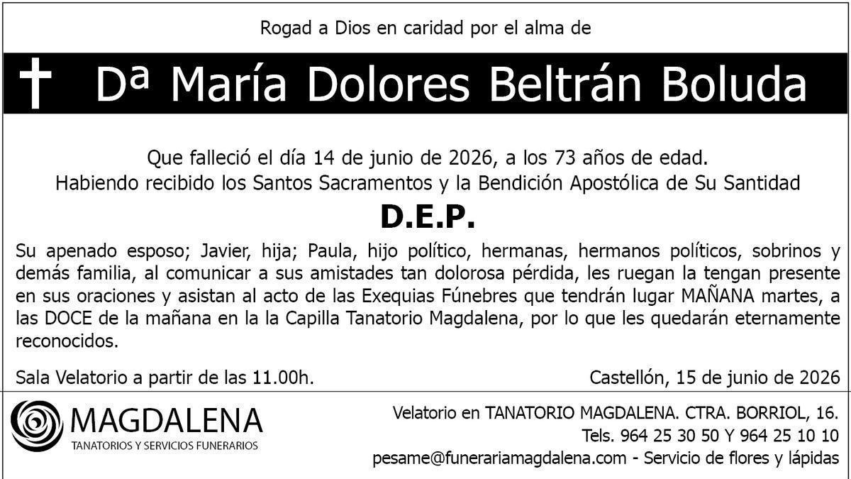 Dª María Dolores Beltrán Boluda
