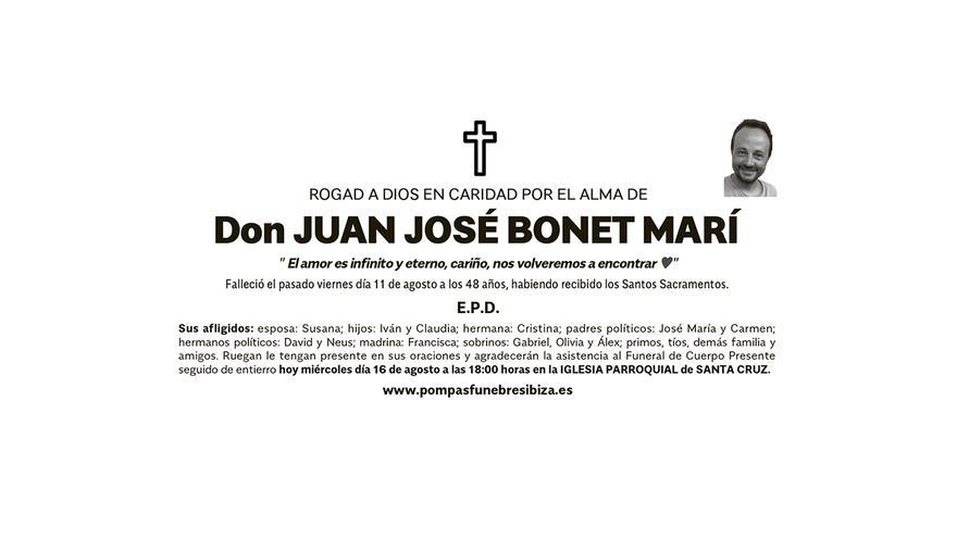 Esquela Juan José Bonet Marí - Diario de Ibiza