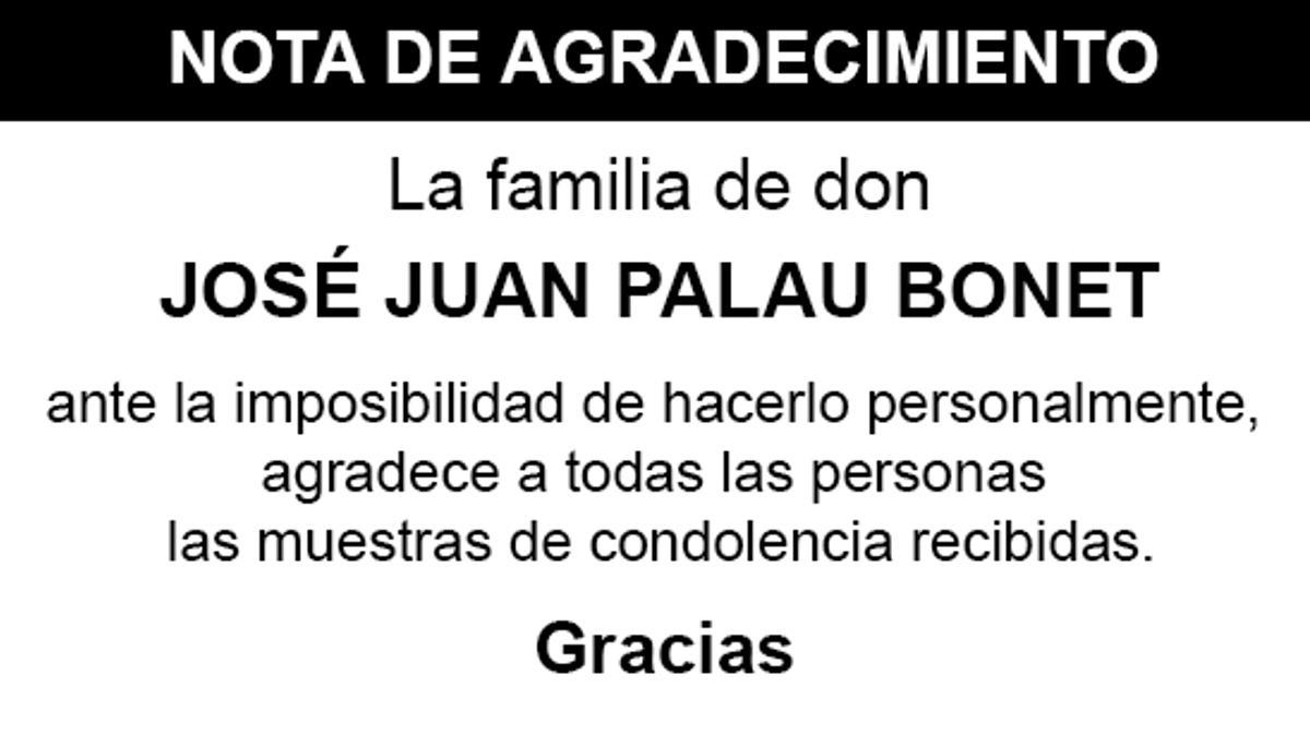 Nota José Juan Palau Bonet
