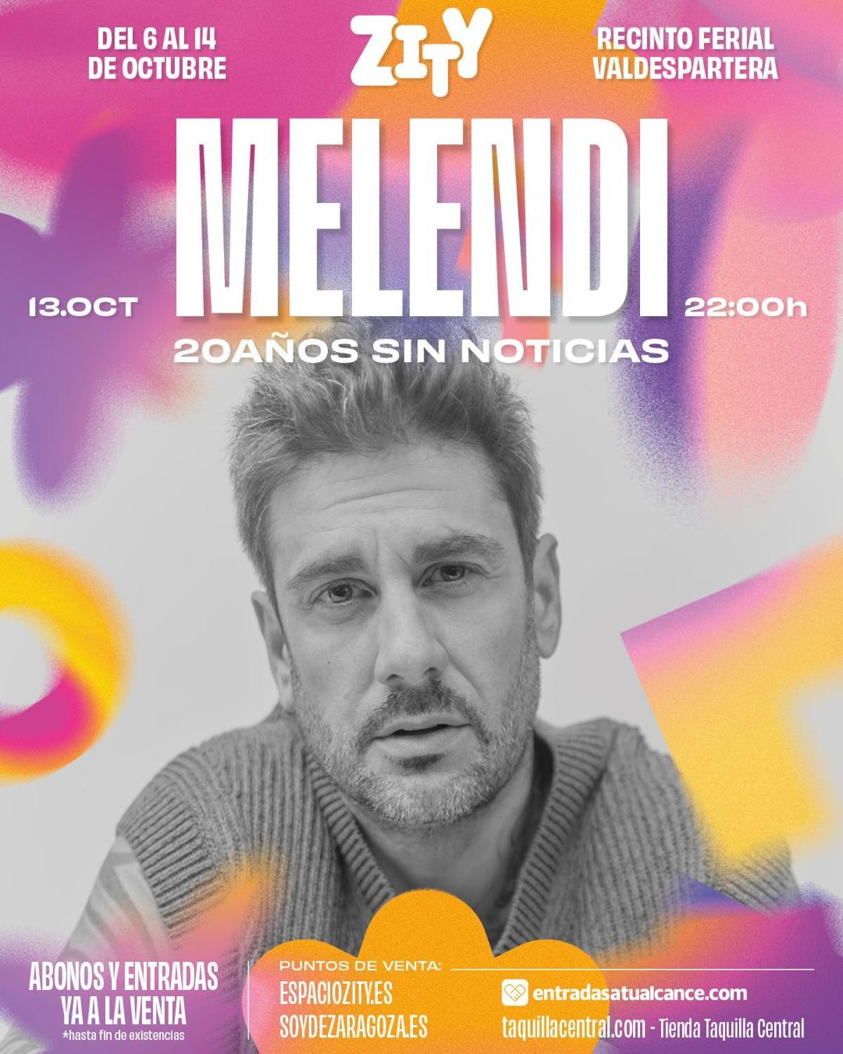 Conciertos Espacio Zity | Melendi celebrará sus 20 años de carrera en ...