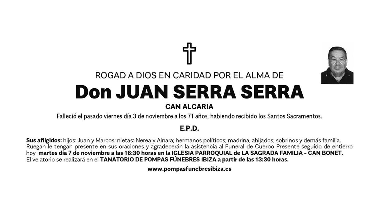 Esquela Juan Serra Serra