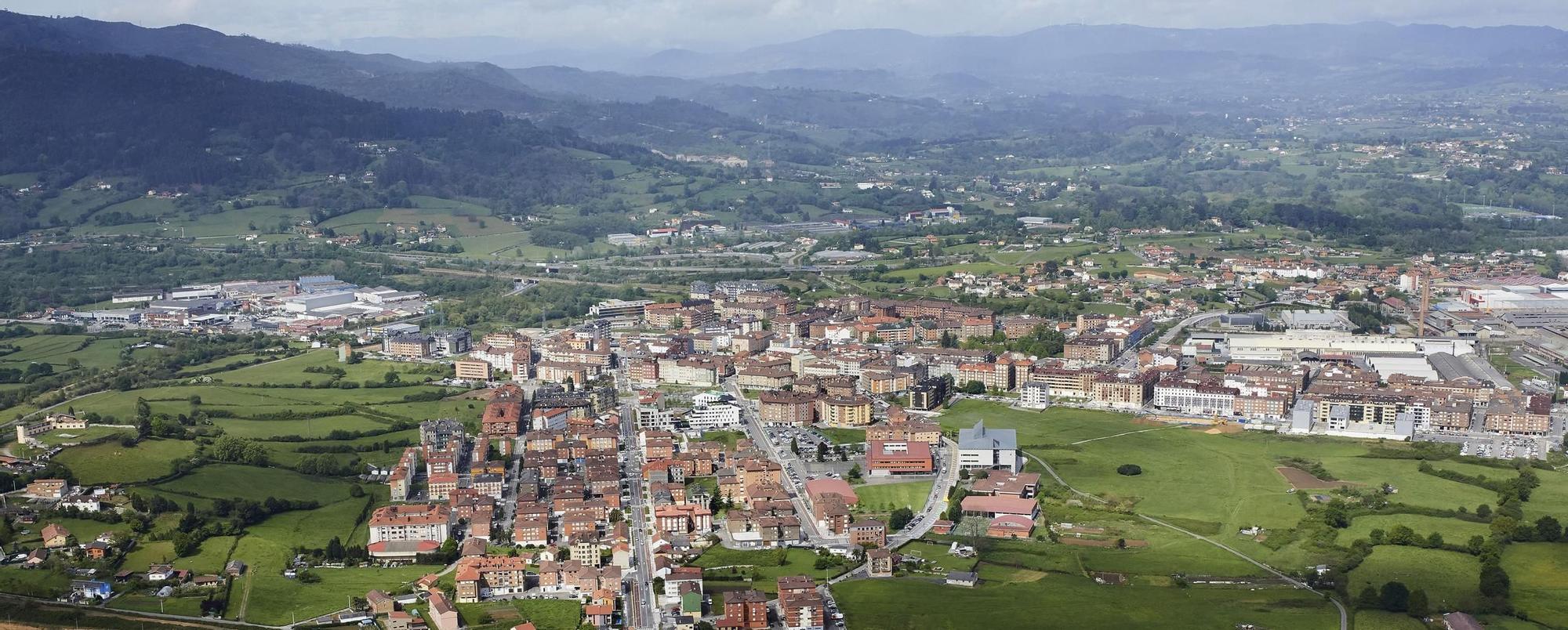 Lugones a vista de pájaro: así se ve la localidad más poblada de Siero