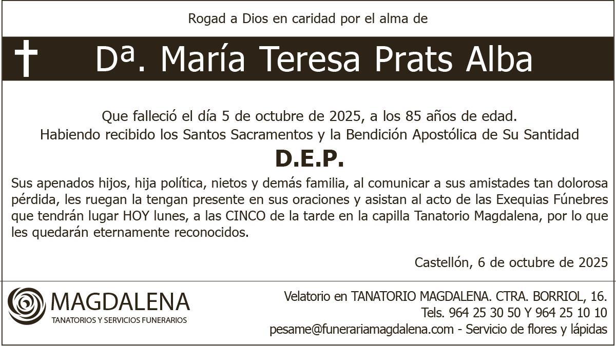 Dª. María Teresa Prats Alba