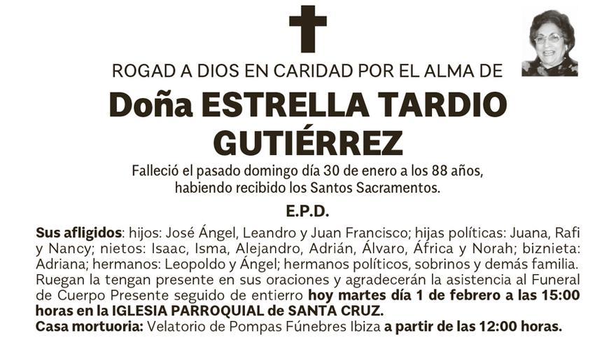Esquela Estrella Tardio Gutiérrez - Diario de Ibiza