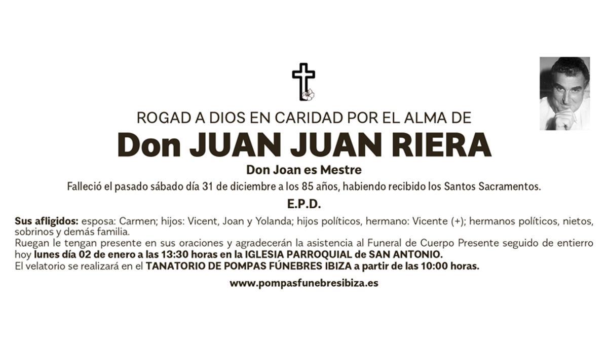 Esquela Juan Juan Riera