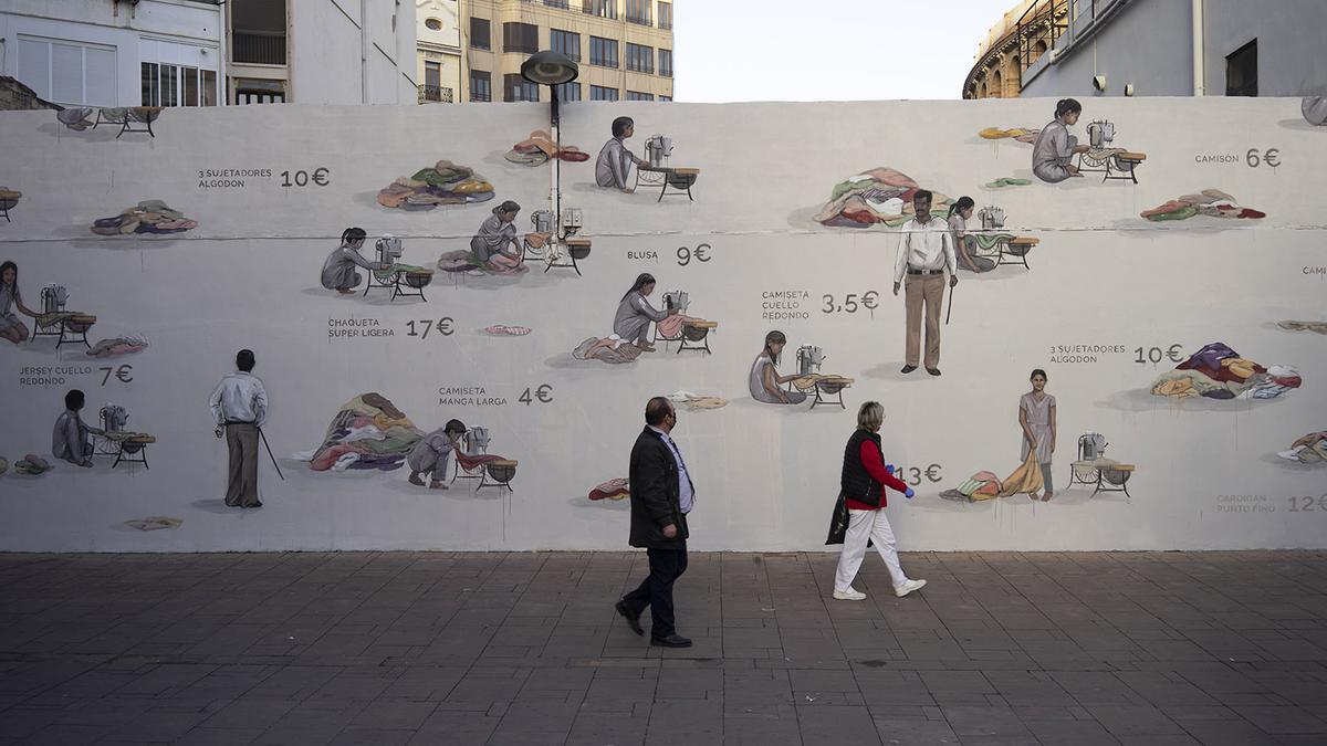 Escif remueve conciencias en su último mural - Levante-EMV