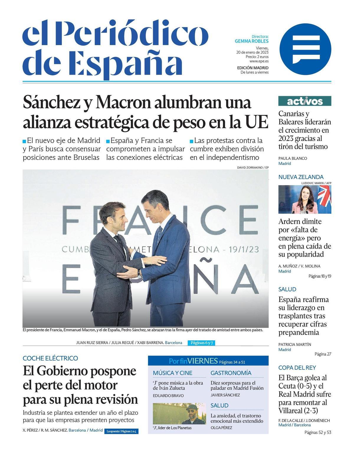 EL PERIÓDICO DE ESPAÑA de hoy viernes 20 de enero de 2023
