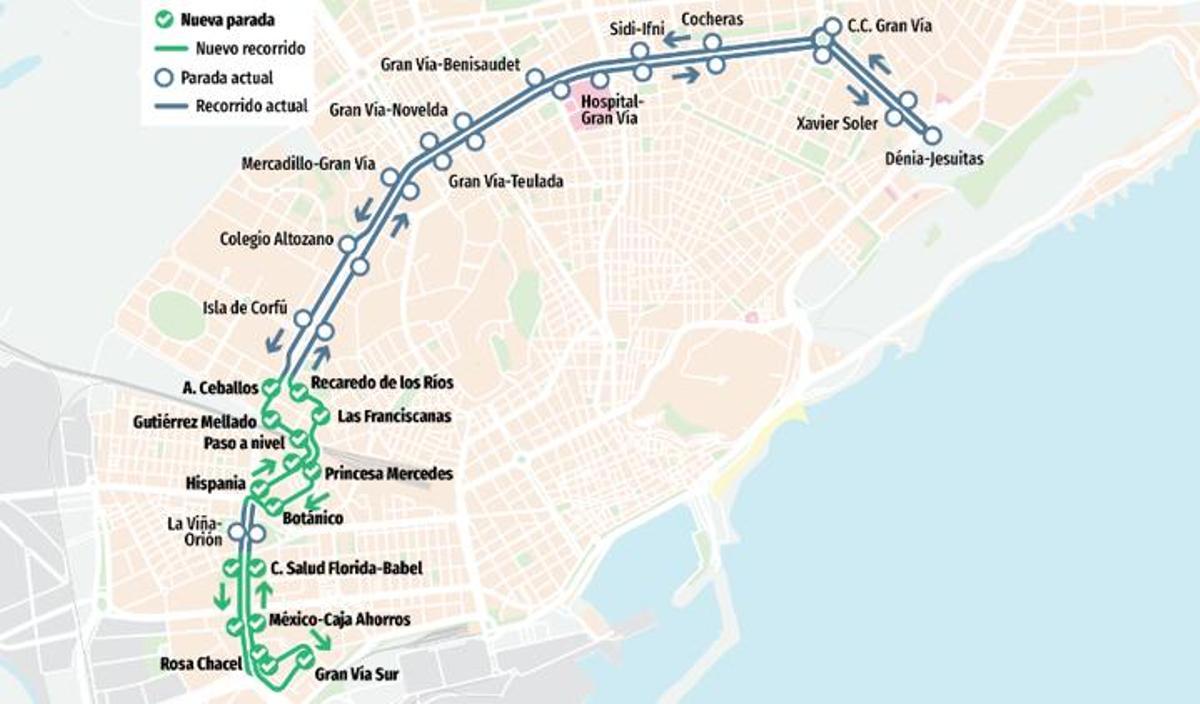 Así son las nuevas líneas de bus en Alicante que empiezan este sábado