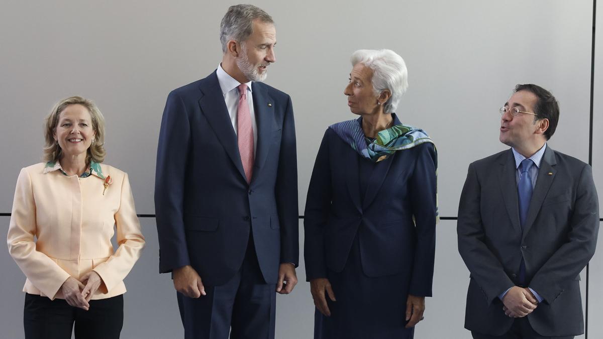 Christine Lagarde recibe al rey Felipe VI en el Banco Central Europeo ...