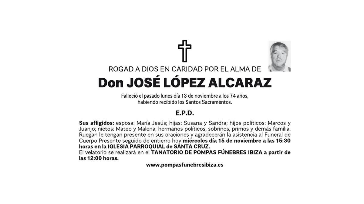 Esquela de José López Alcaraz