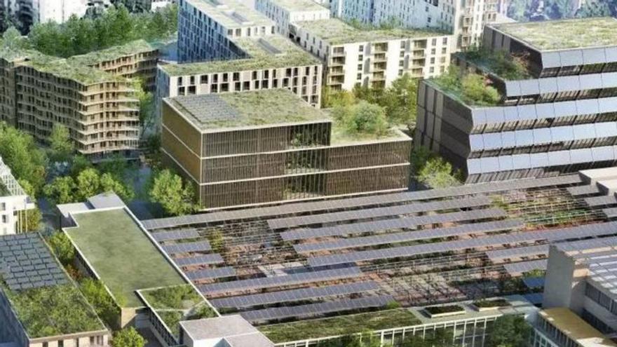 Un "jardí urbà" amb un llac recuperat i sis places