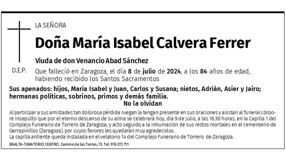 Doña María Isabel Calvera Ferrer