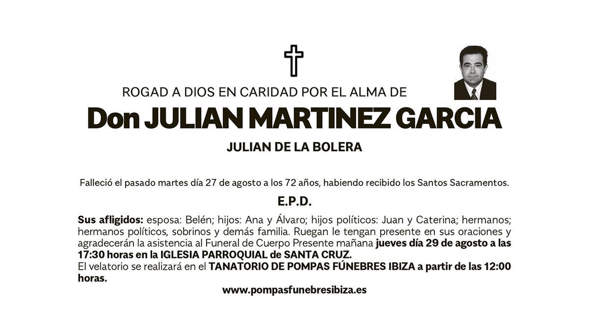 Esquela Julián Martínez García