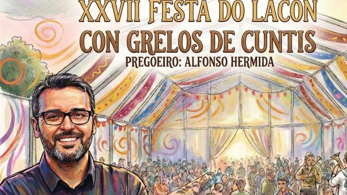 Alfonso Hermida, pregonero de la Festa do Lacón