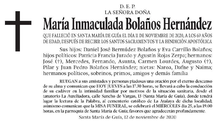 María Inmaculada Bolaños Hernández - La Provincia
