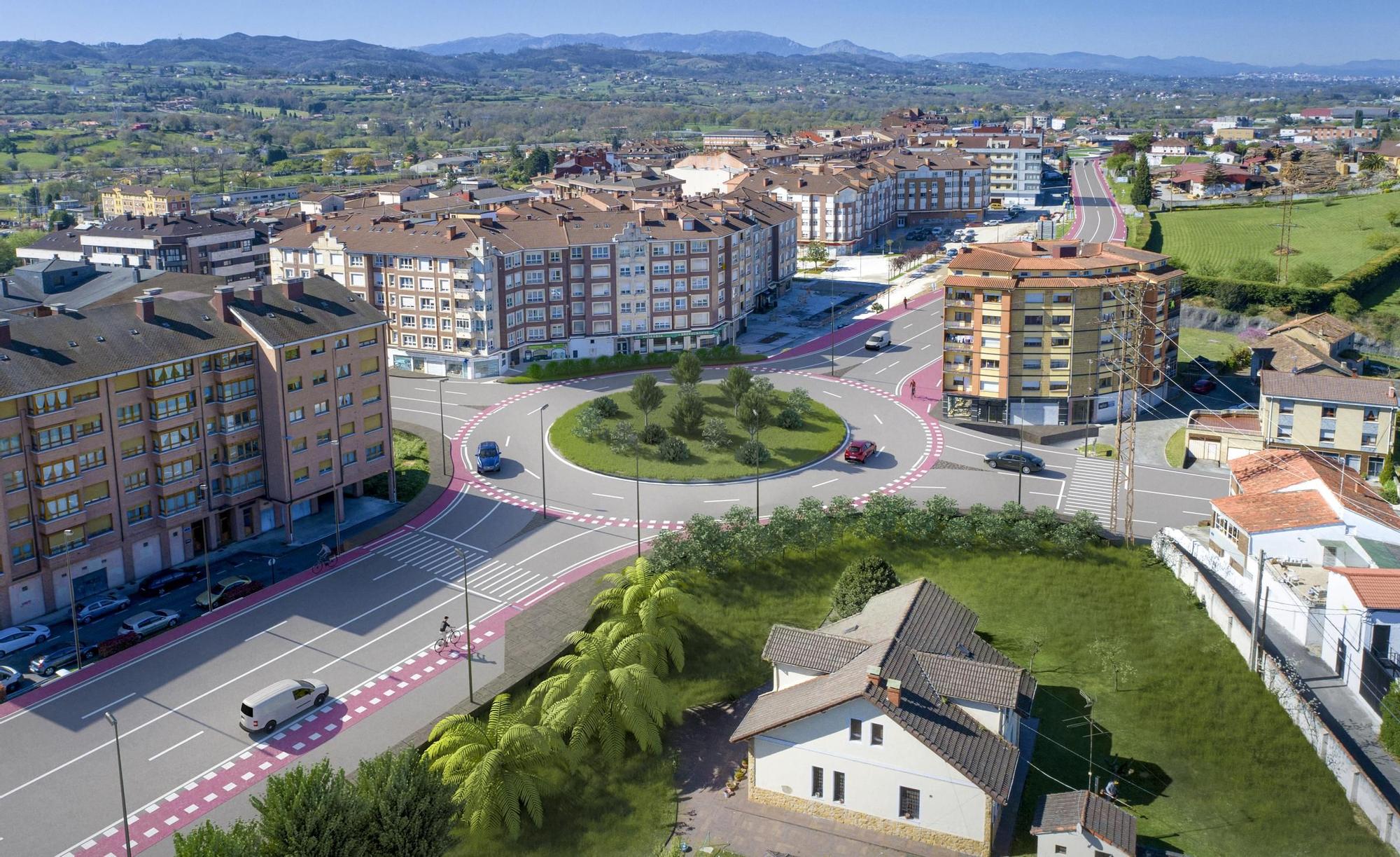 Así será la glorieta que eliminará el histórico cruce de El Berrón