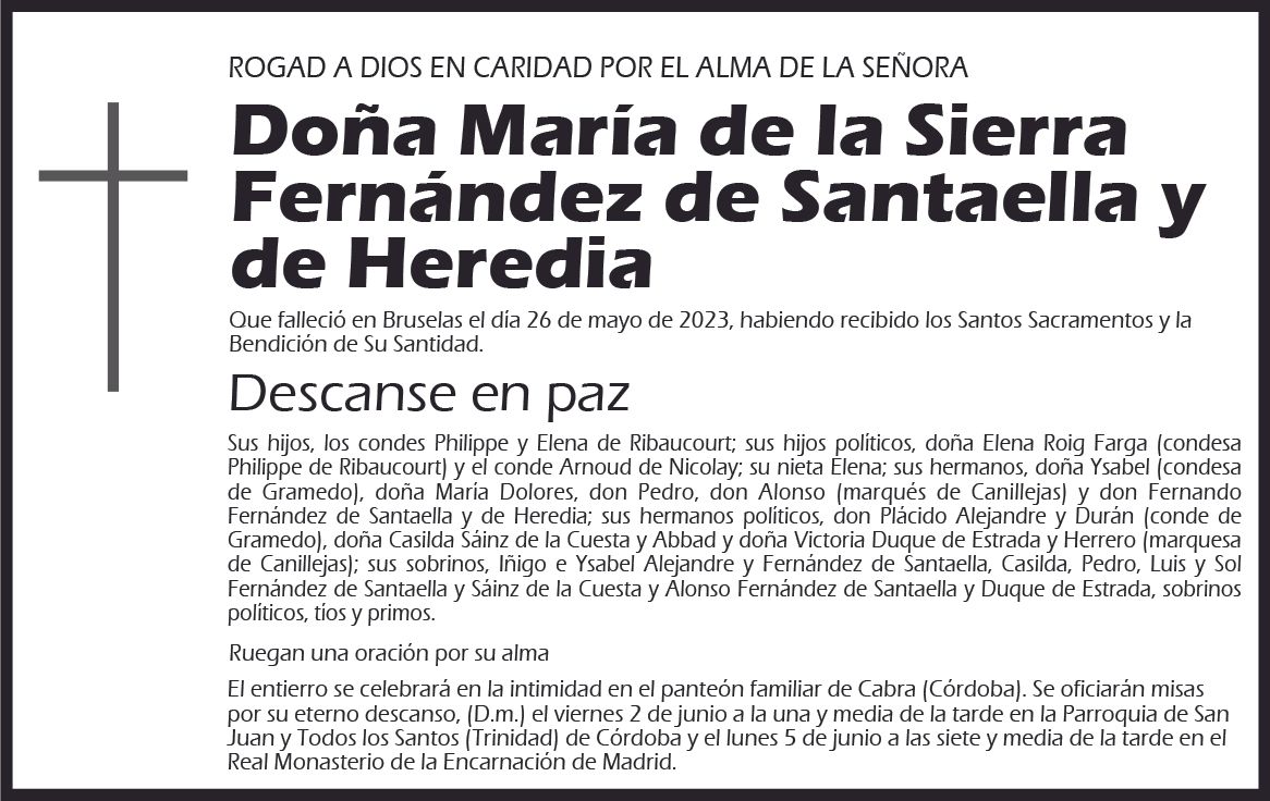 María de la Sierra Fernández de Santaella y de Heredia - Diario Córdoba