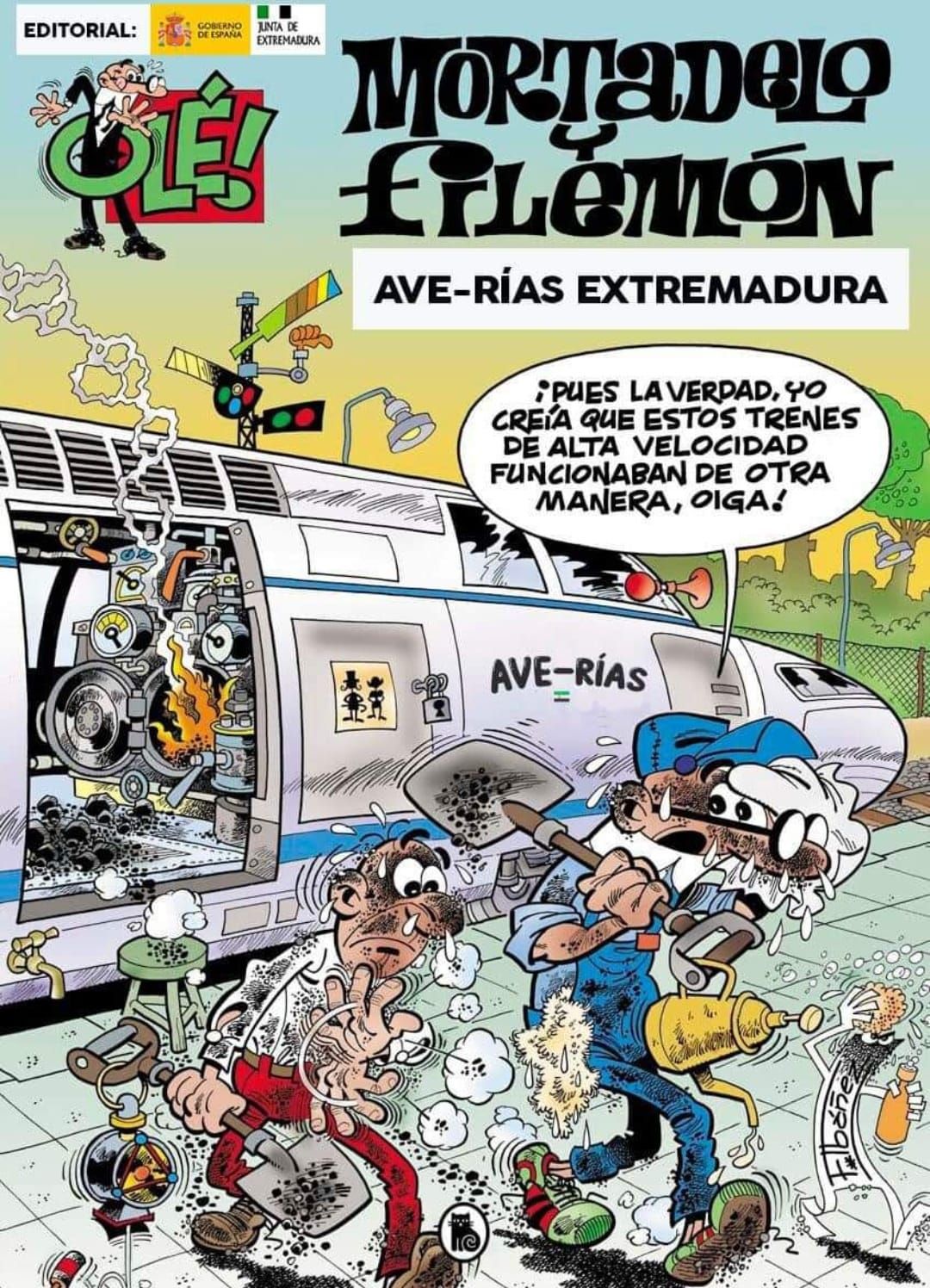 Tren rápido Extremadura: Mortadelo y Filemón, los fogoneros del AVE ...