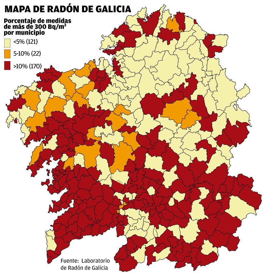 Alerta por exposición al radón en cuatro municipios - Faro de Vigo