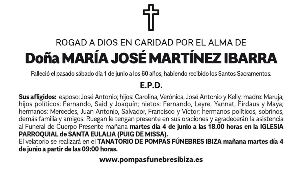 Esquela María José Martínez Ibarra