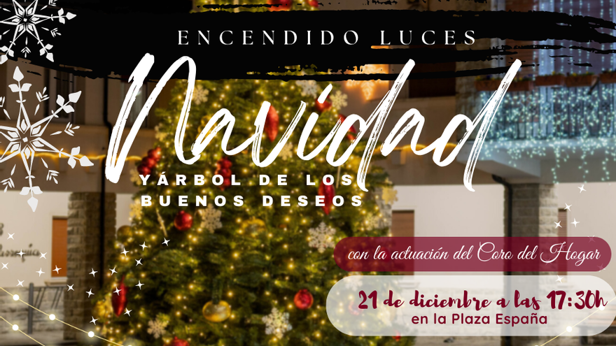 Encendido luces Navidad y Árbol de los buenos deseos