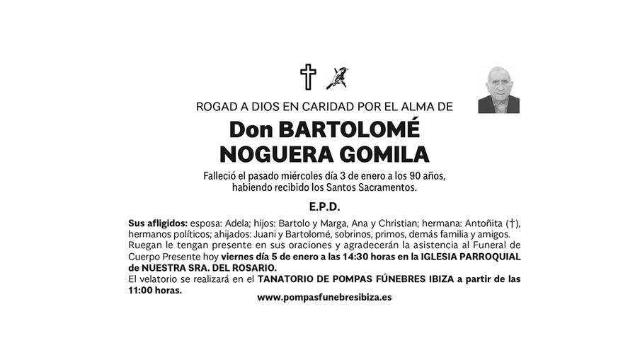 Esquela Bartolomé Noguera Gomila - Diario de Ibiza