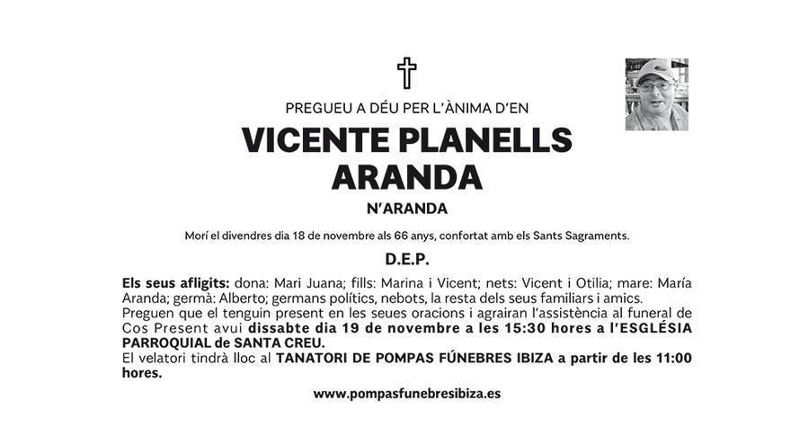 Esquela Vicente Planells Aranda - Diario de Ibiza