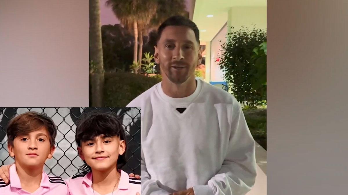 El saludo de Messi a un amigo de Thiago que se ha hecho viral... Atentos a la risa del final