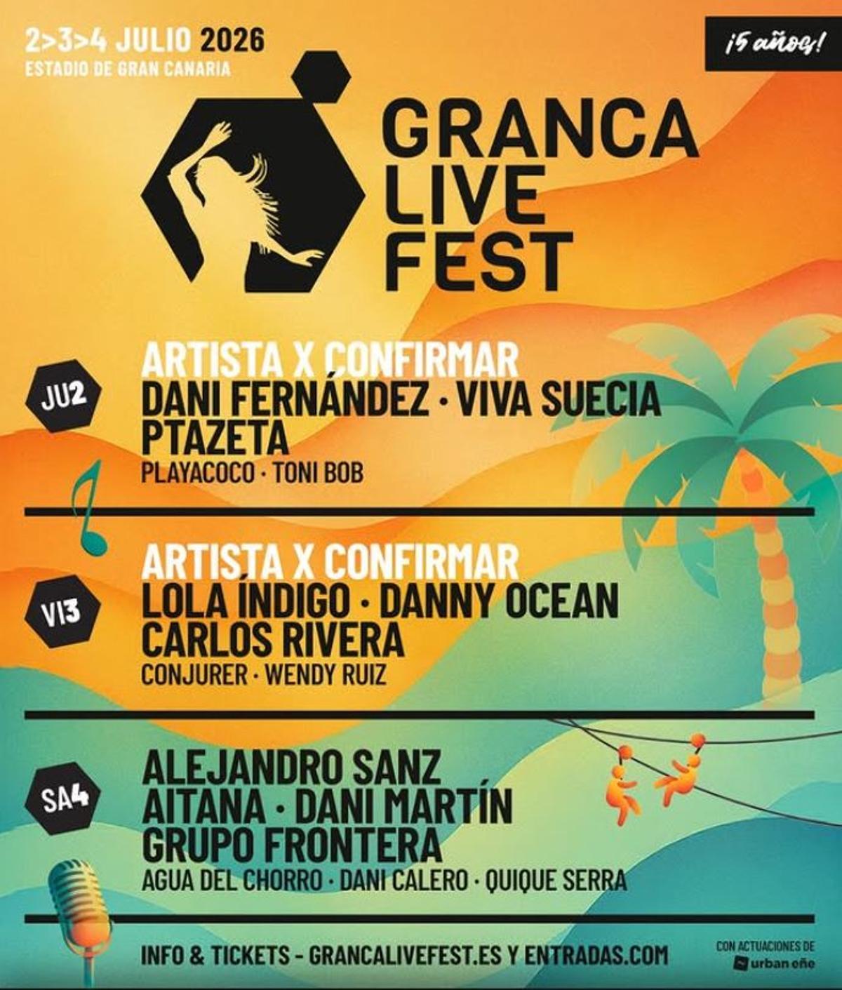 Cartel del Granca Live Fest 2026: todos los artistas confirmados y ...
