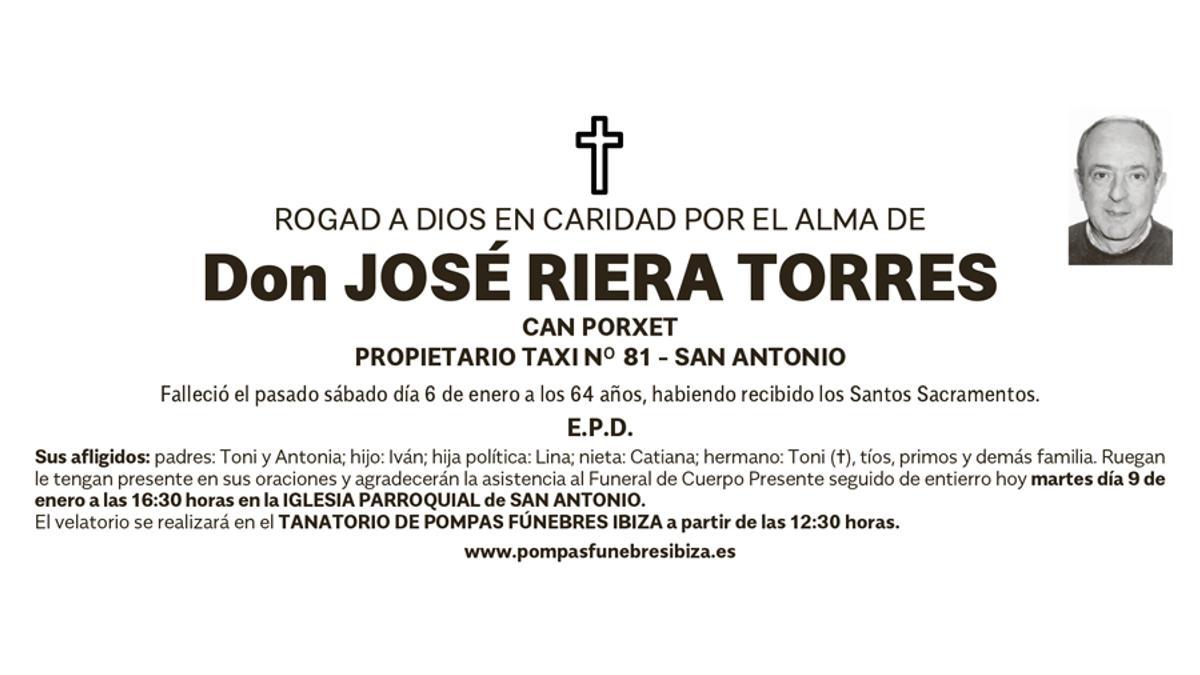 Esquela José Riera Torres