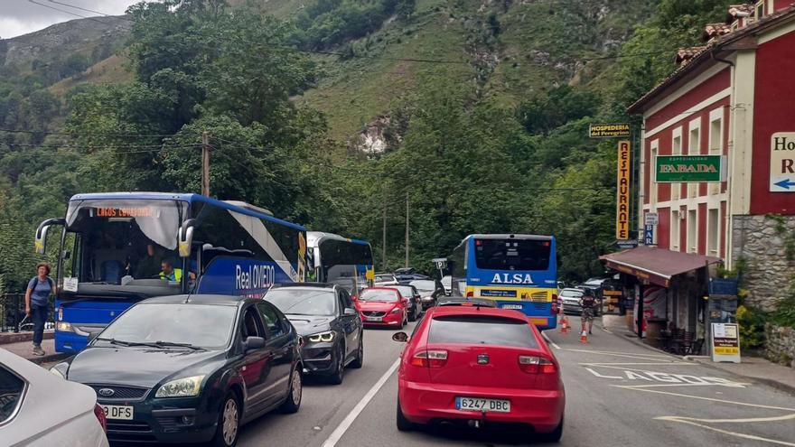 "El acceso al Enol parece otro, el caos está ahora en Covadonga", indican los conductores ...