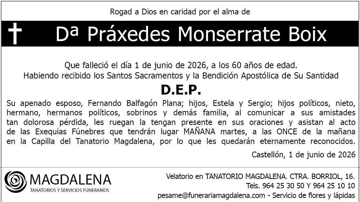 Dª Práxedes Monserrate Boix