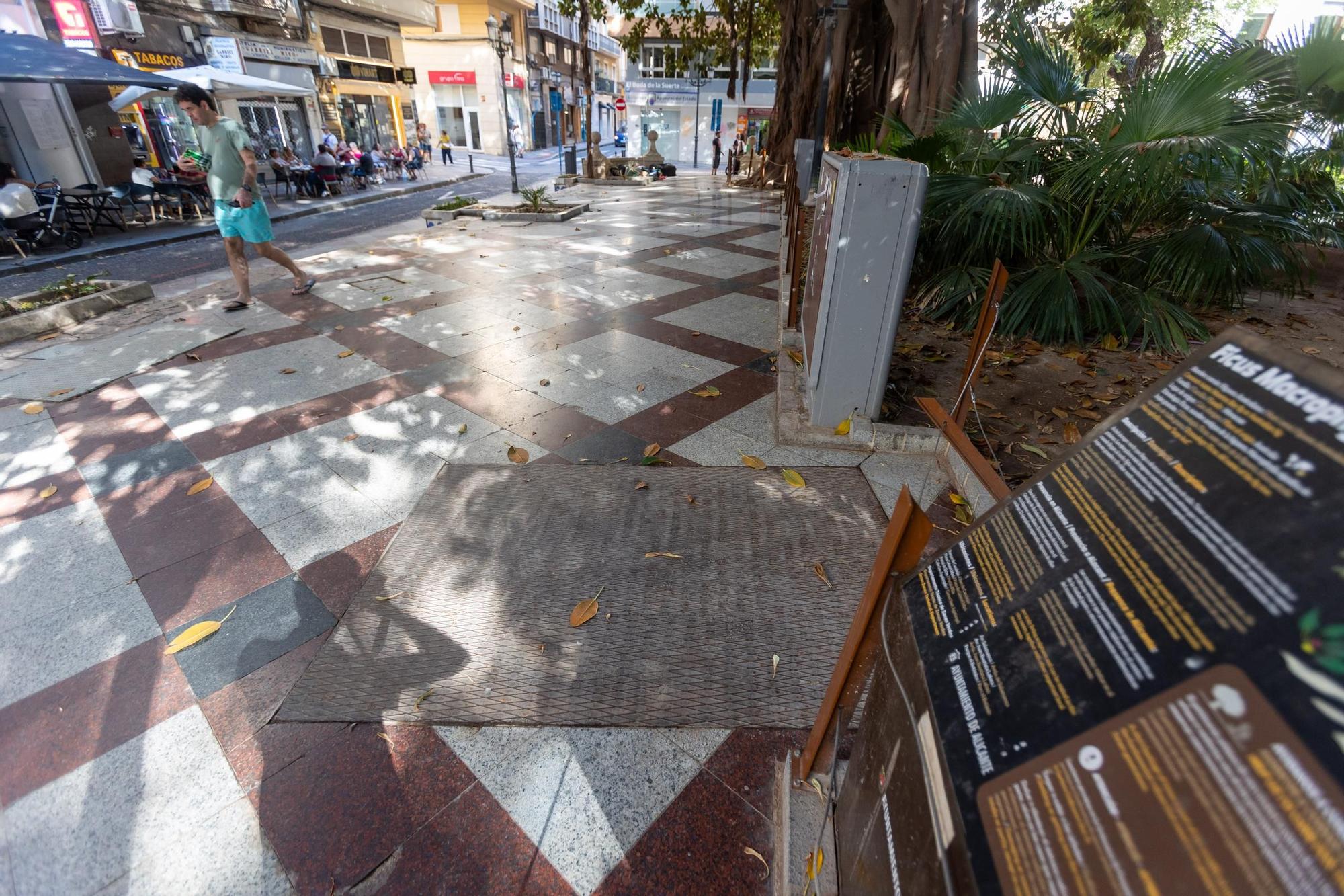 Así está la plaza Gabriel Miró de Alicante