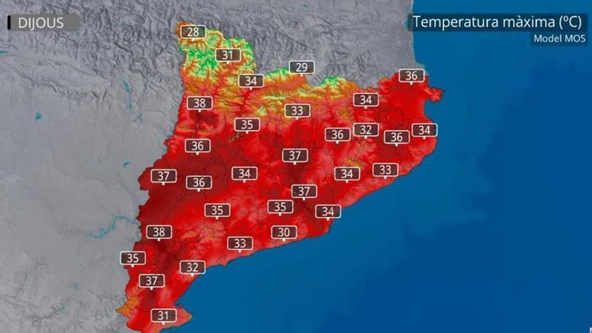 L'episodi de calor deixa màximes de 37 °C a l'interior de la Catalunya ...