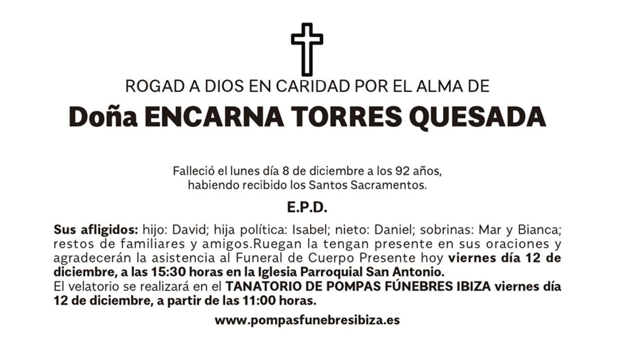 Esquela Encarna Torres Quesada