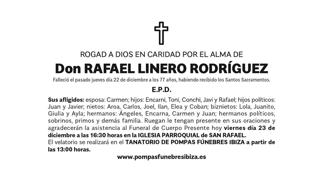 Esquela Rafael Linero Rodríguez