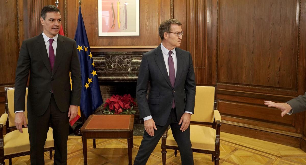 Sánchez y Feijóo se reúnen en el Congreso | FOTOS