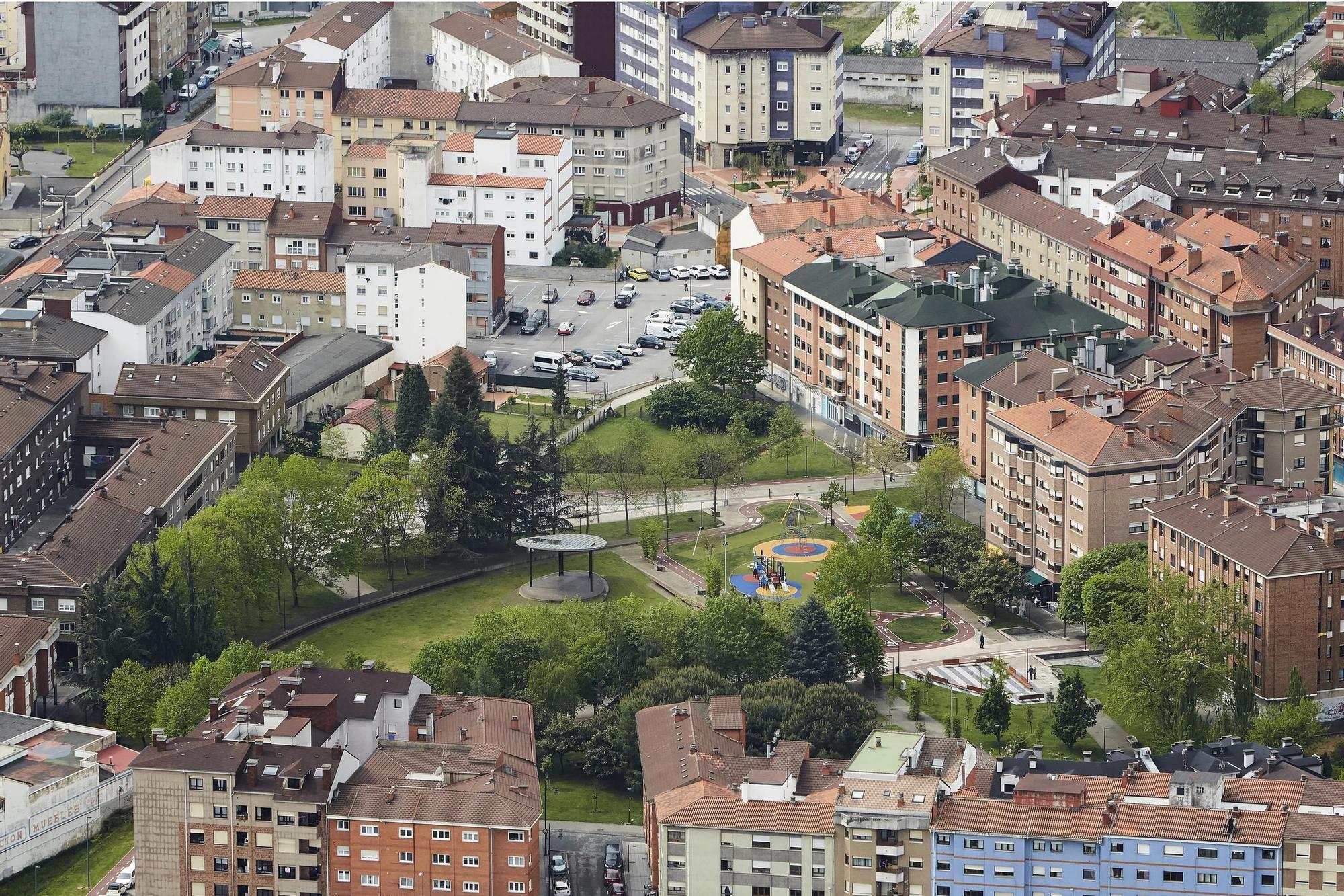Lugones a vista de pájaro: así se ve la localidad más poblada de Siero