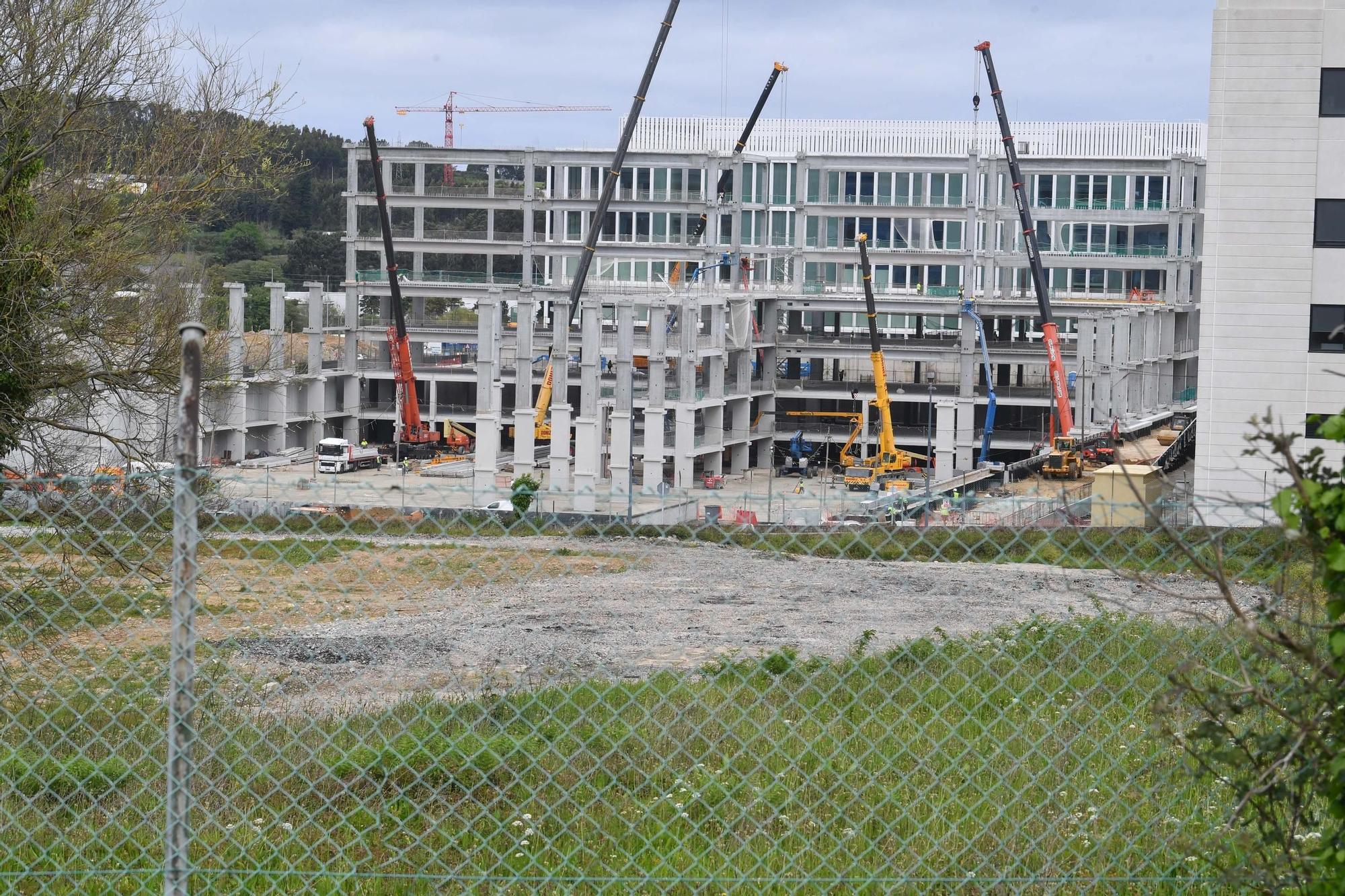 Obras del nuevo edificio de Inditex en Arteixo, en A Coruña