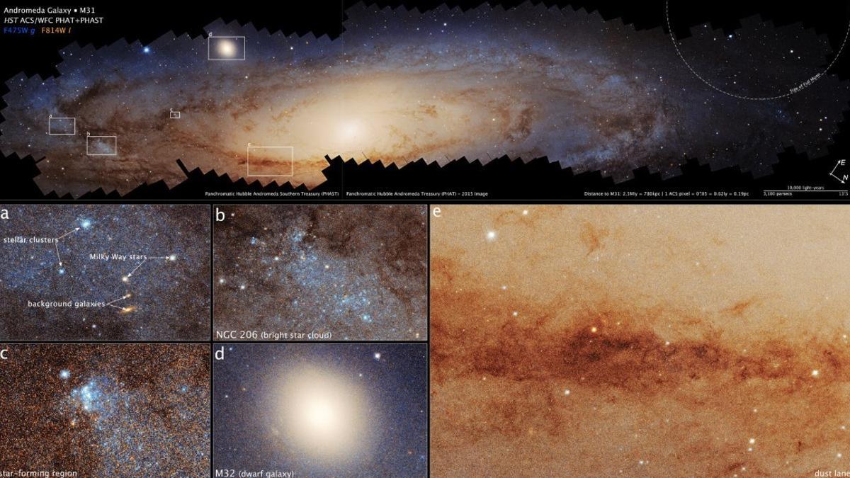 Hubble revela cientos de millones de estrellas en la galaxia de Andrómeda