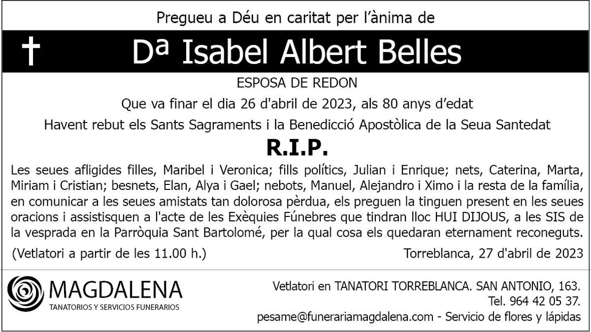 Dª Isabel Albert Belles