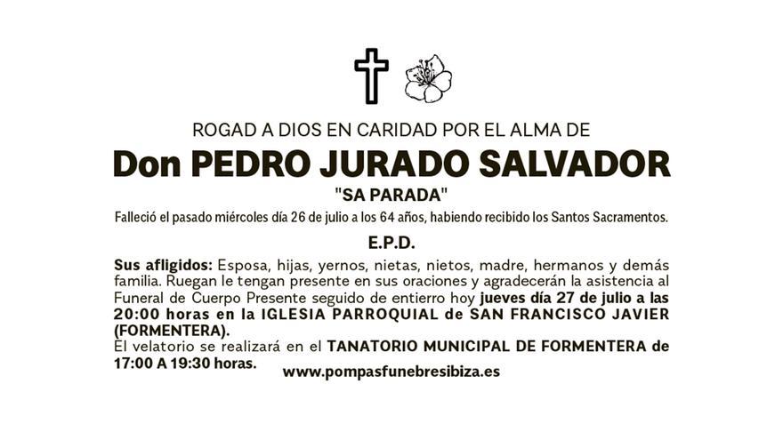 Esquela Pedro Jurado Salvador - Diario de Ibiza