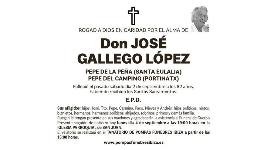 Esquela José Gallego López - Diario de Ibiza