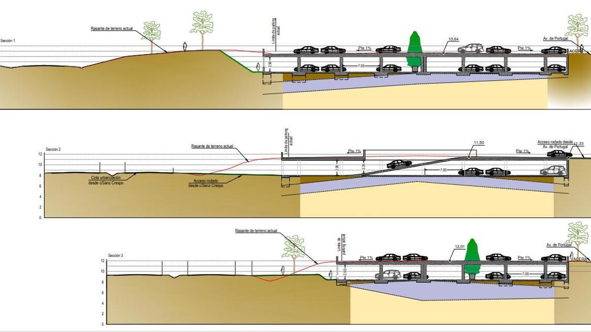 Así será el nuevo aparcamiento disuasorio en la avenida de Portugal: 486 plazas en dos plantas y ...