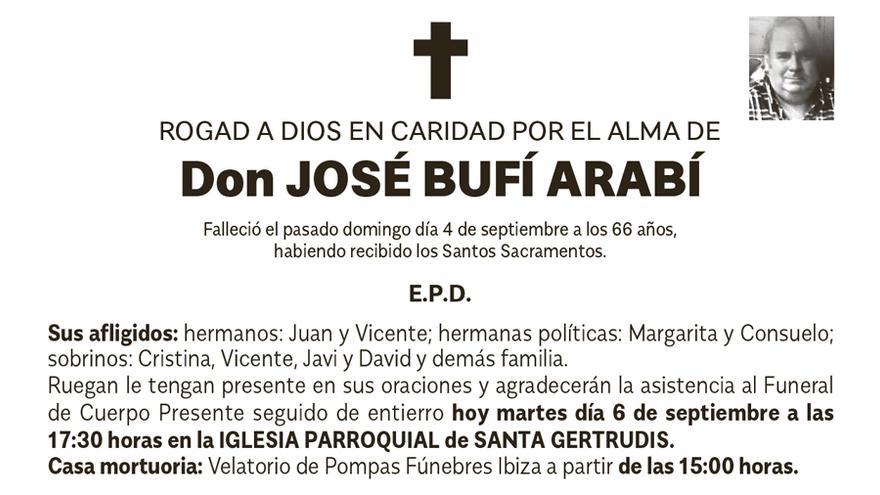 Esquela José Bufí Arabí - Diario de Ibiza